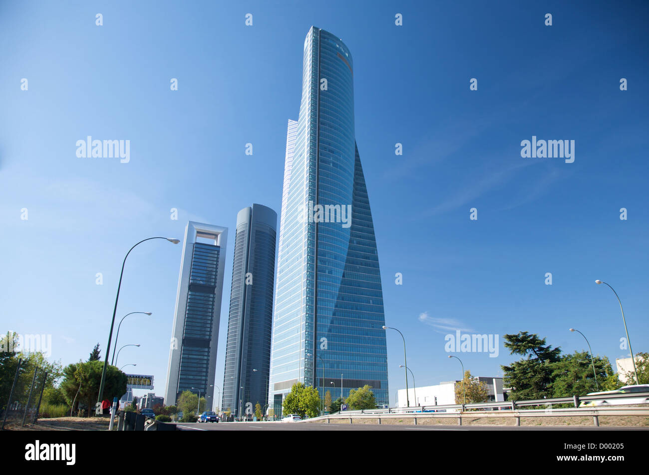 building skyscrapers at madrid city in spain Stock Photo - Alamy