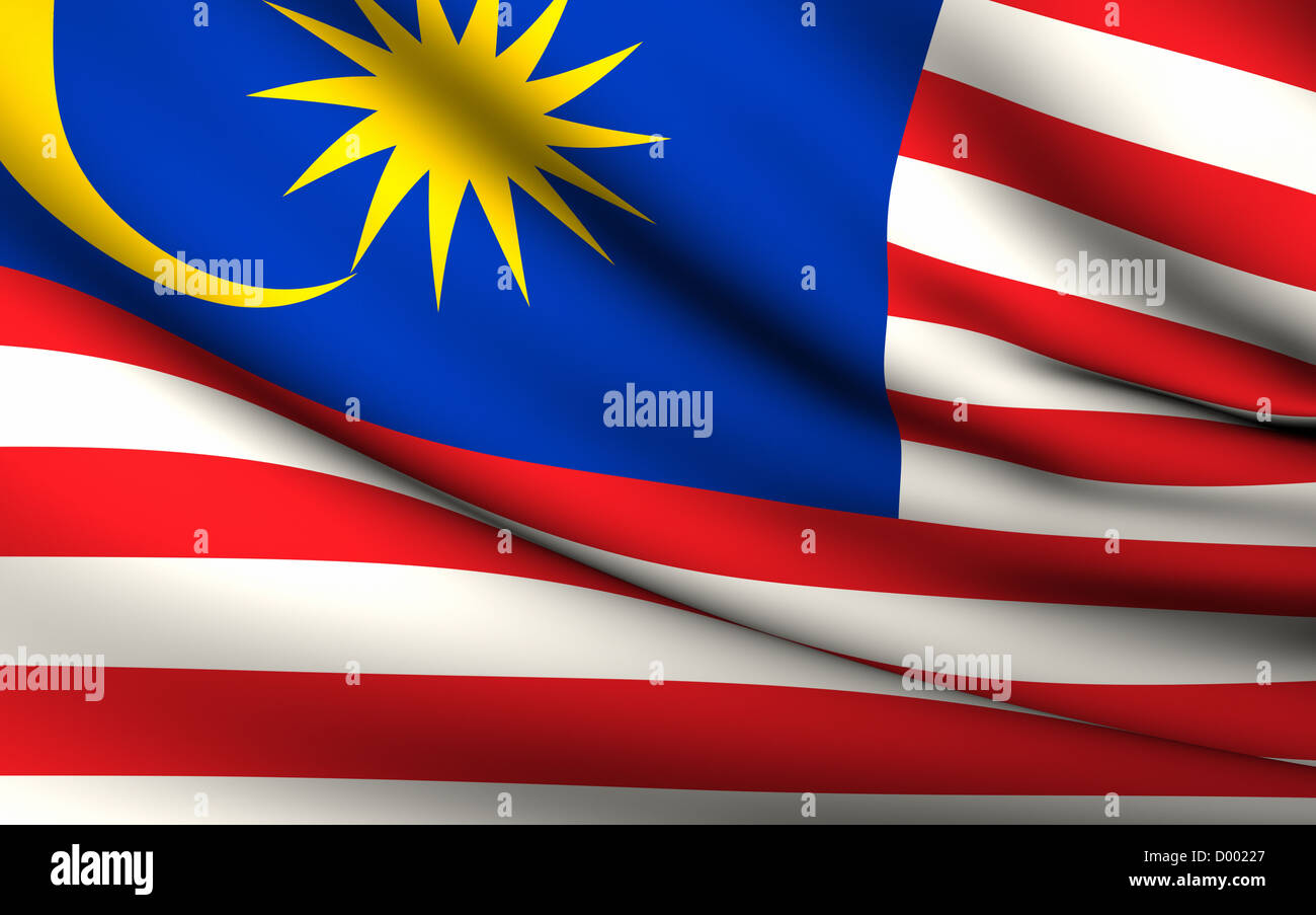 Flying Flag of Malaysia . All Countries Collection Stock Photo - Alamy