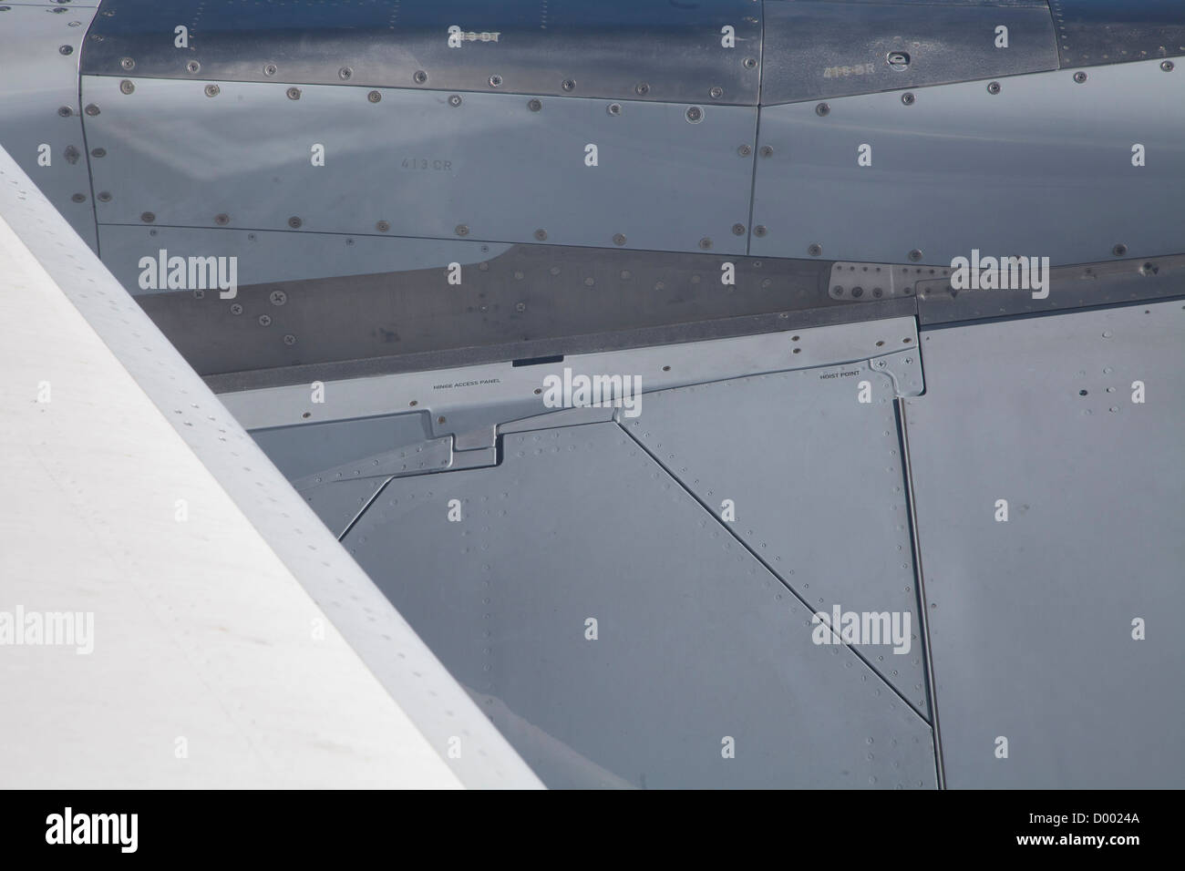 Aluminium panels on aircraft engine Stock Photo - Alamy