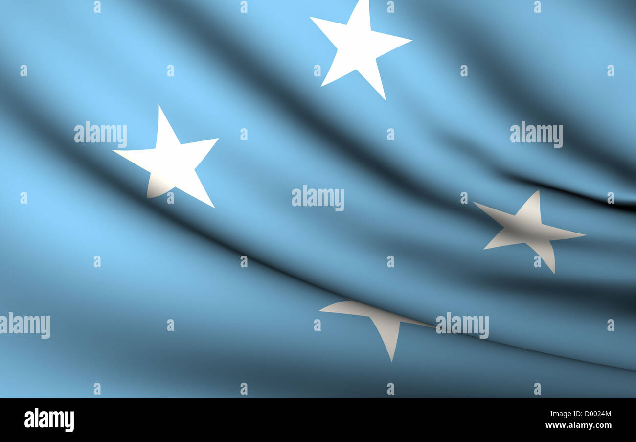Flying Flag of Micronesia . All Countries Collection Stock Photo - Alamy