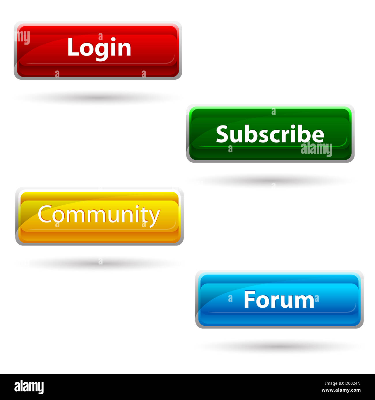 illustration of website buttons on white background Stock Photo - Alamy