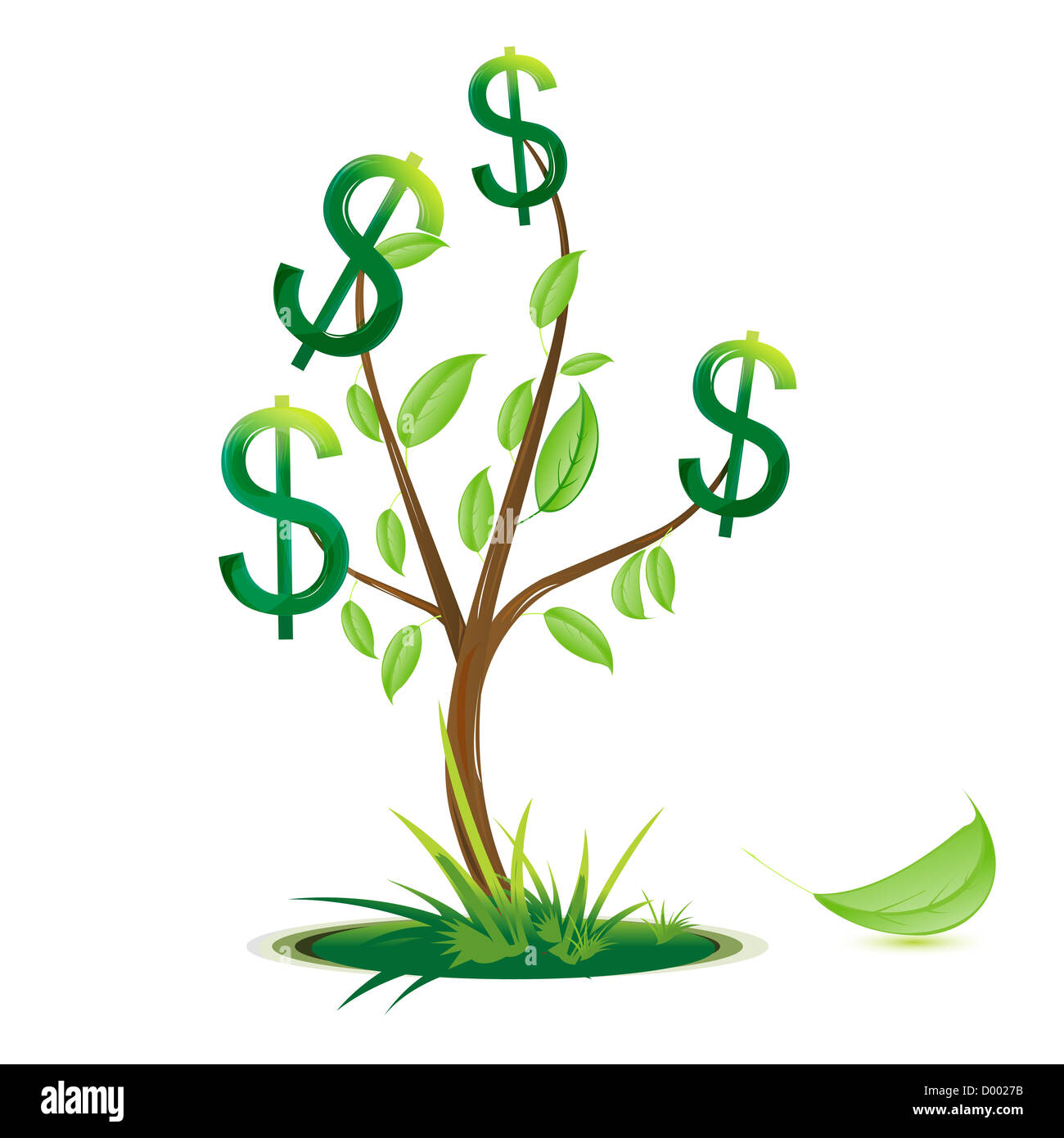 illustration of dollar tree on white background Stock Photo - Alamy