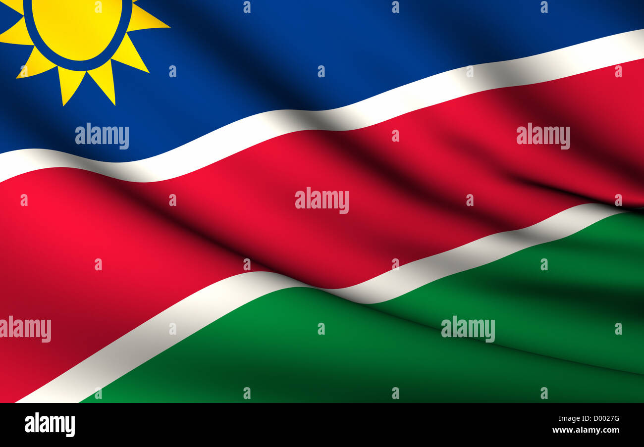 Flying Flag of Namibia . All Countries Collection Stock Photo - Alamy