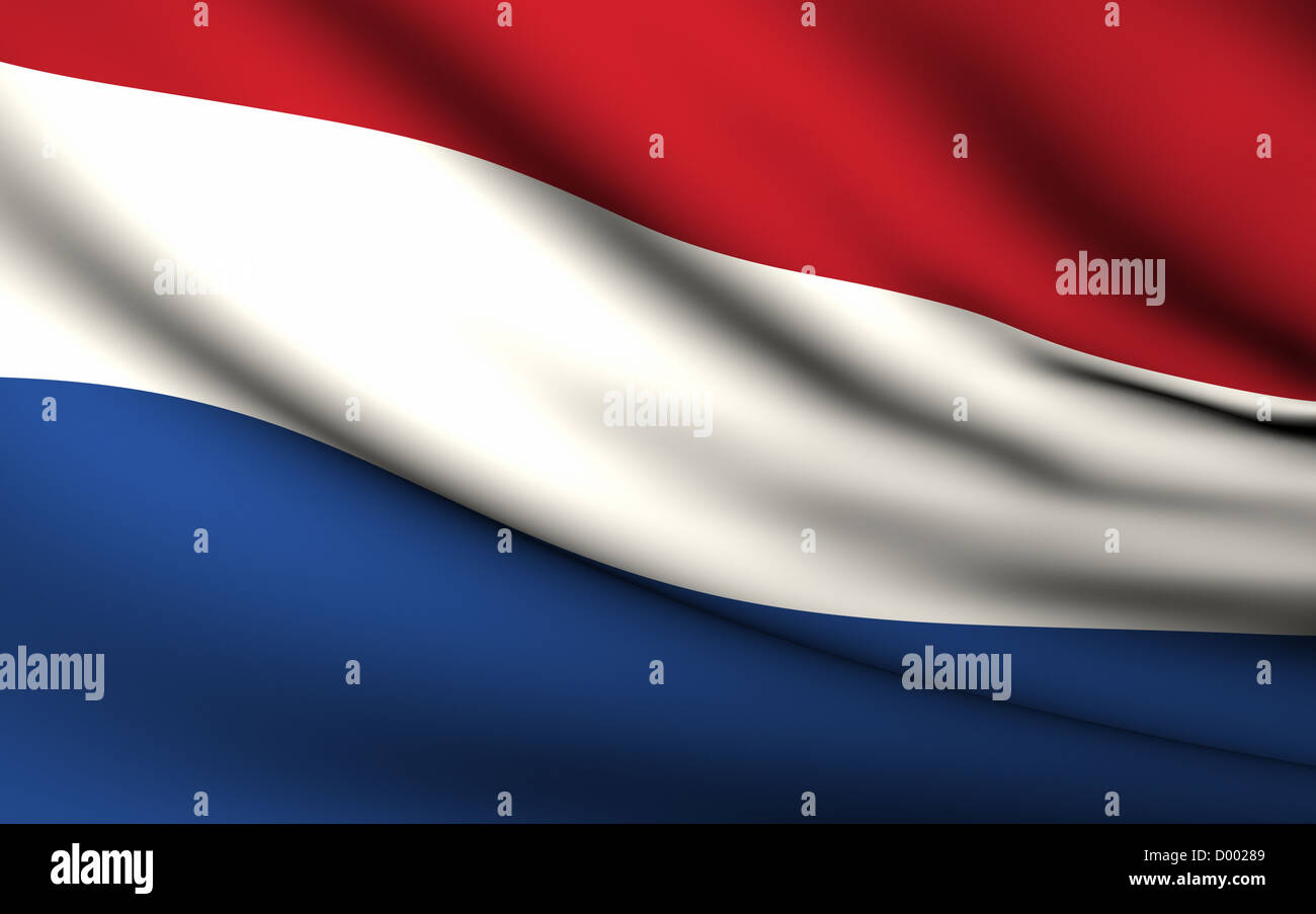 Flying Flag of Netherlands . All Countries Collection Stock Photo - Alamy