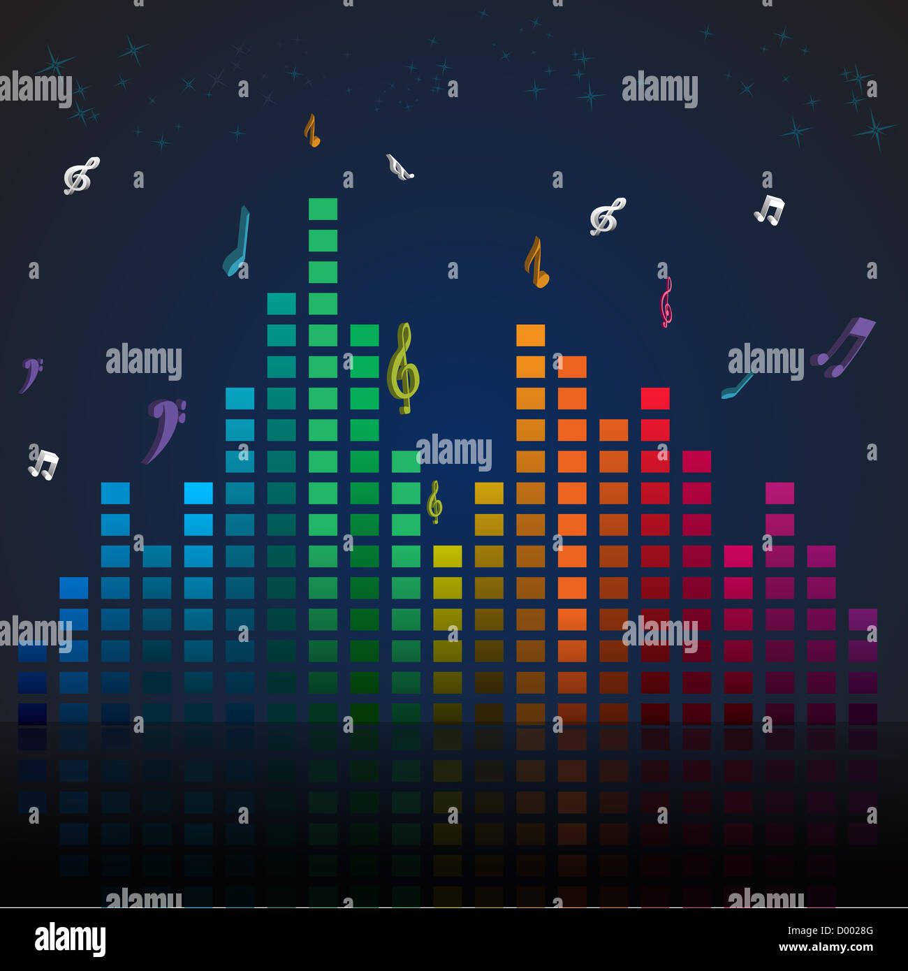 illustration of colorful music card Stock Photo - Alamy