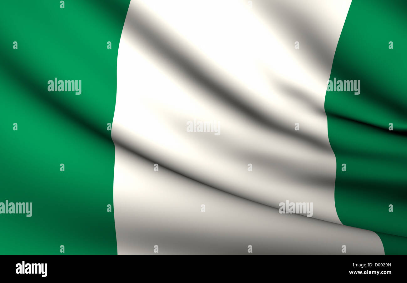 Flying Flag of Nigeria . All Countries Collection Stock Photo - Alamy