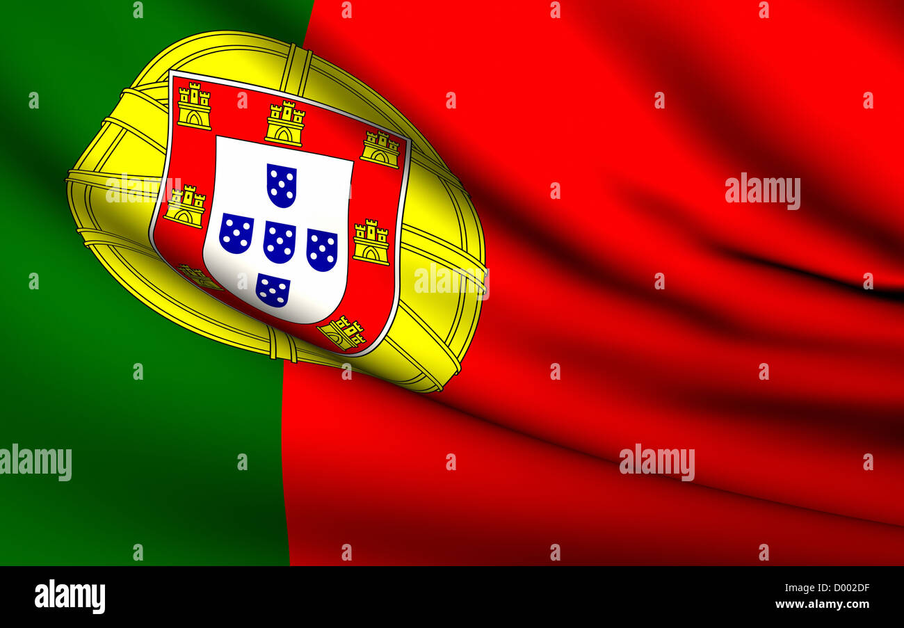 Flying Flag of Portugal . All Countries Collection Stock Photo - Alamy