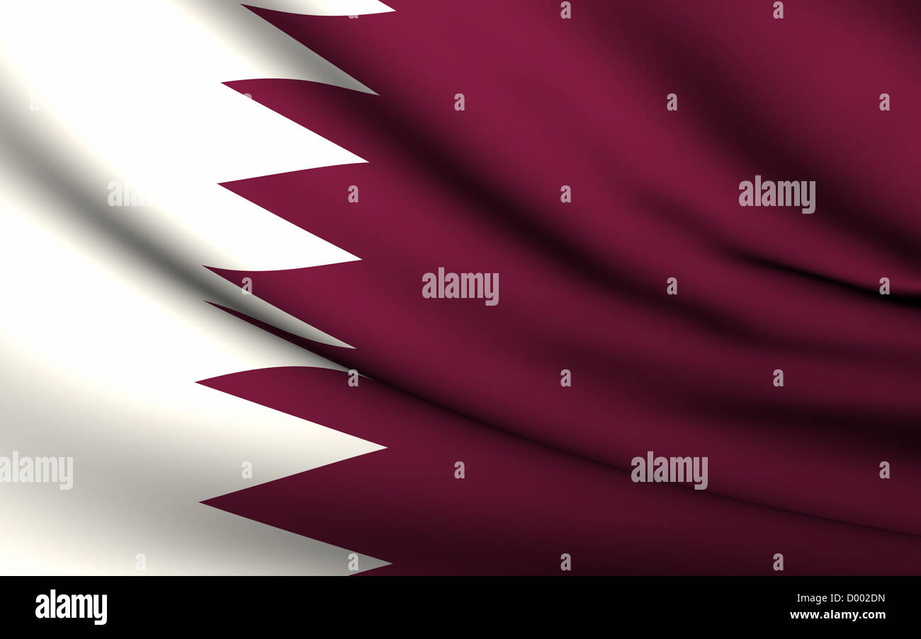 Flying Flag of Qatar . All Countries Collection Stock Photo - Alamy