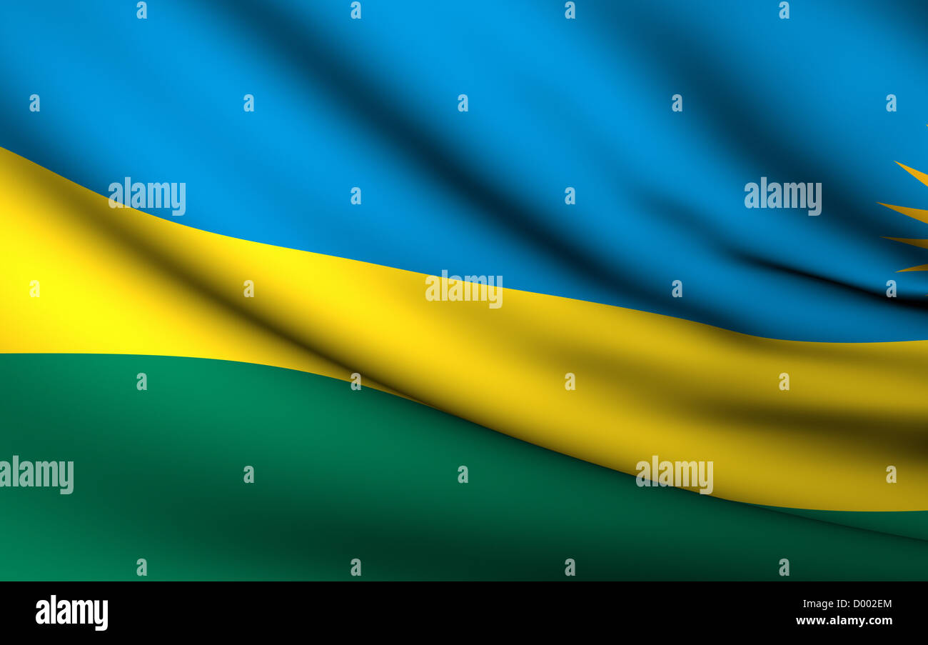 Flying Flag of Rwanda . All Countries Collection Stock Photo - Alamy