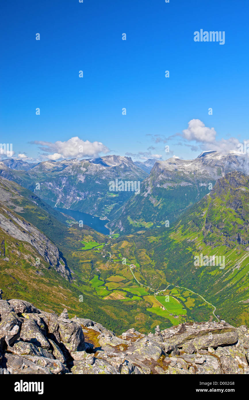 Beautiful view geiranger village hi-res stock photography and images ...