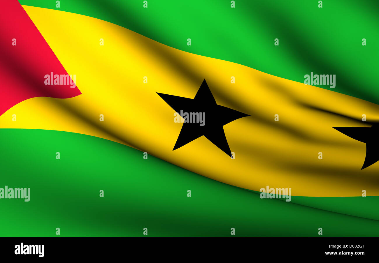 Flying Flag of Sao Tome and Principe . All Countries Collection Stock ...