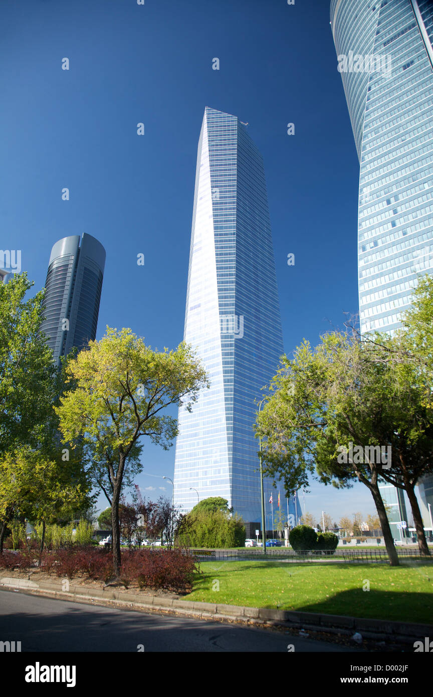 building skyscrapers at madrid city in spain Stock Photo - Alamy