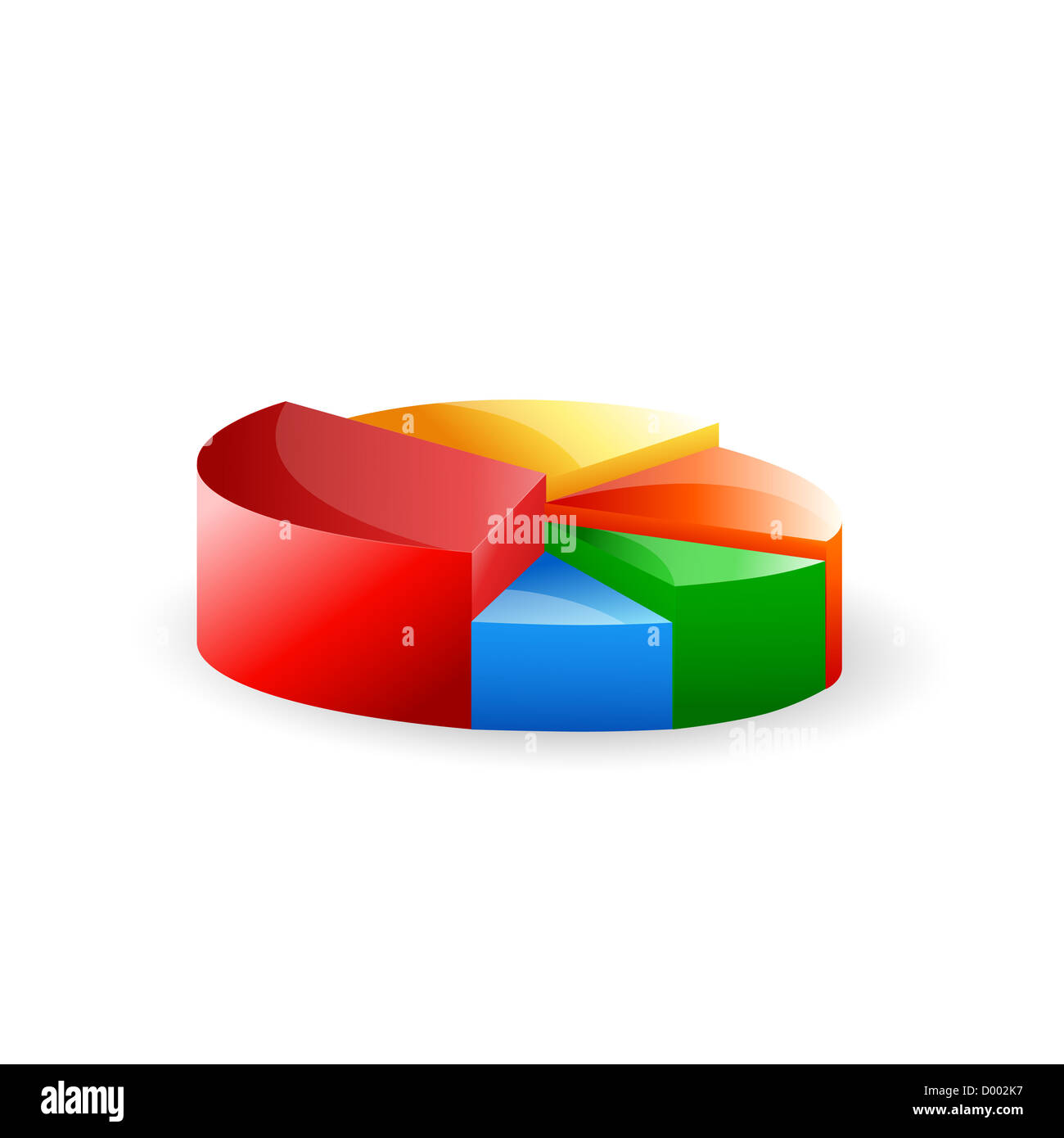 illustration of colored pie chart on white background Stock Photo - Alamy