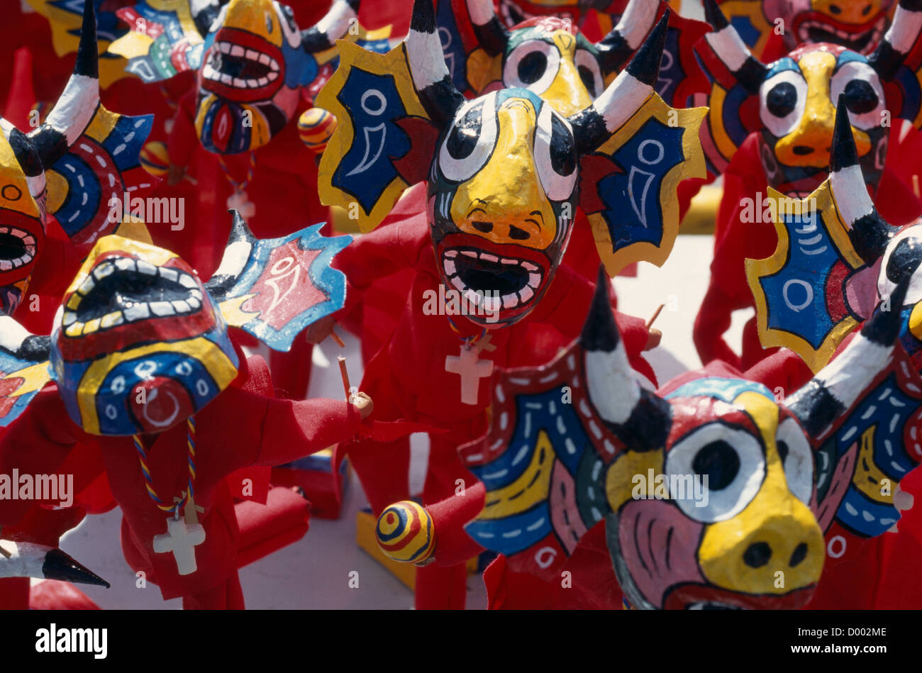 Brightly coloured masks of Devil Dancers Colored American Religion ...
