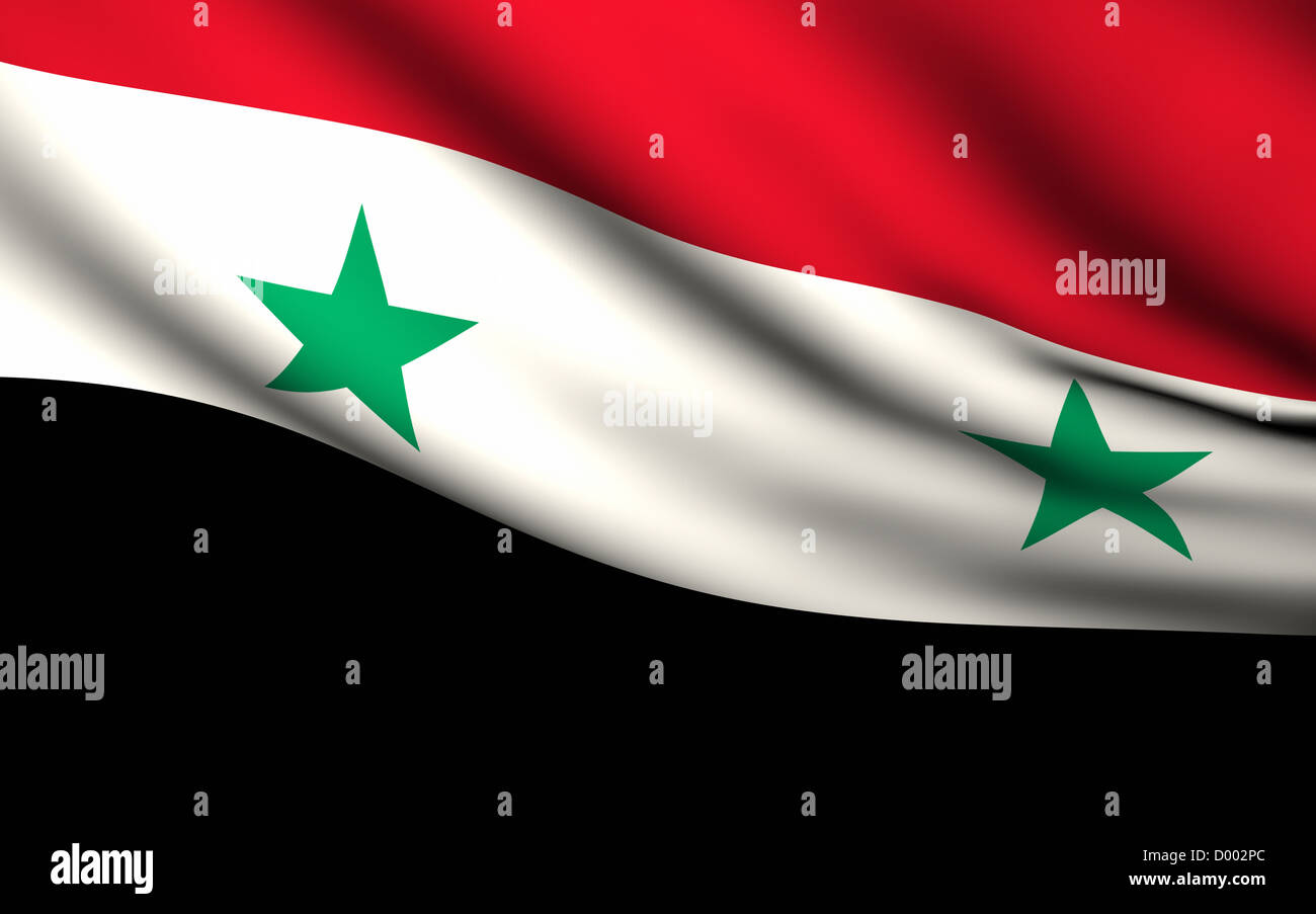Flying Flag of Syria . All Countries Collection Stock Photo - Alamy