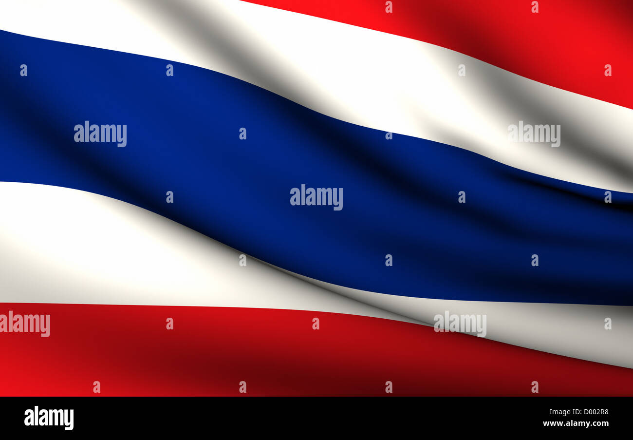 Flying Flag of Thailand . All Countries Collection Stock Photo - Alamy