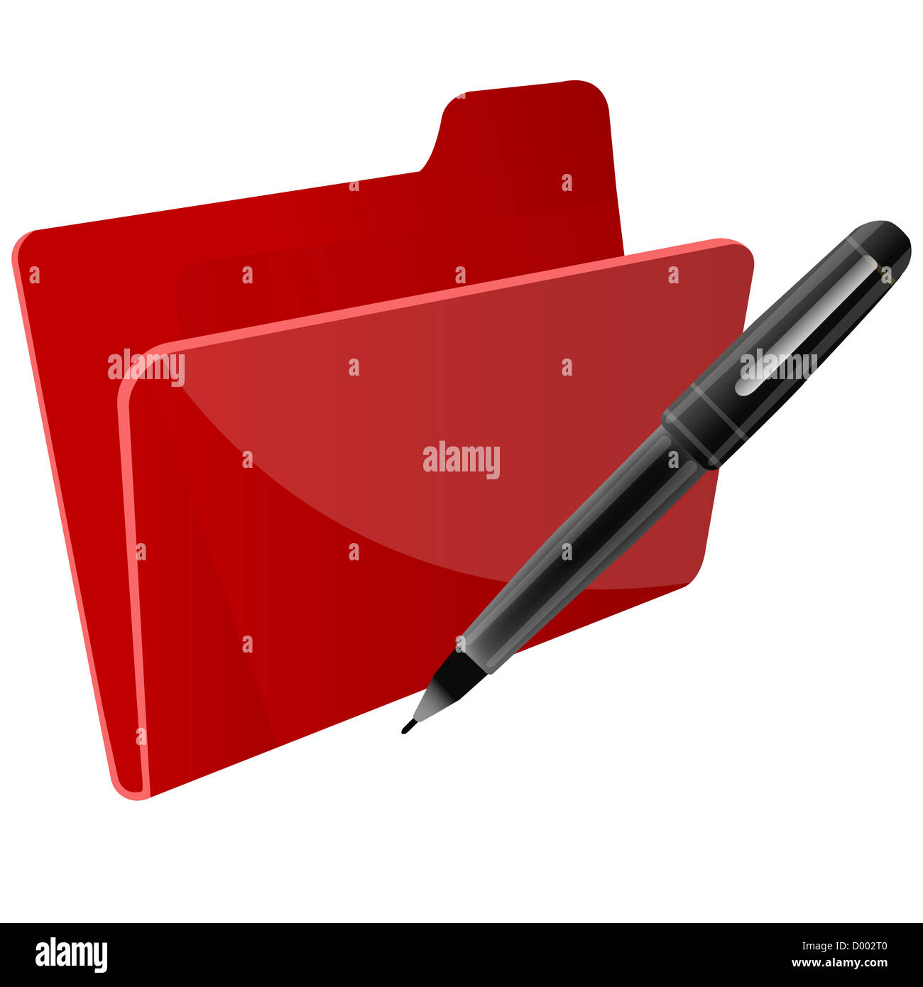 illustration of file with pen on white background Stock Photo - Alamy