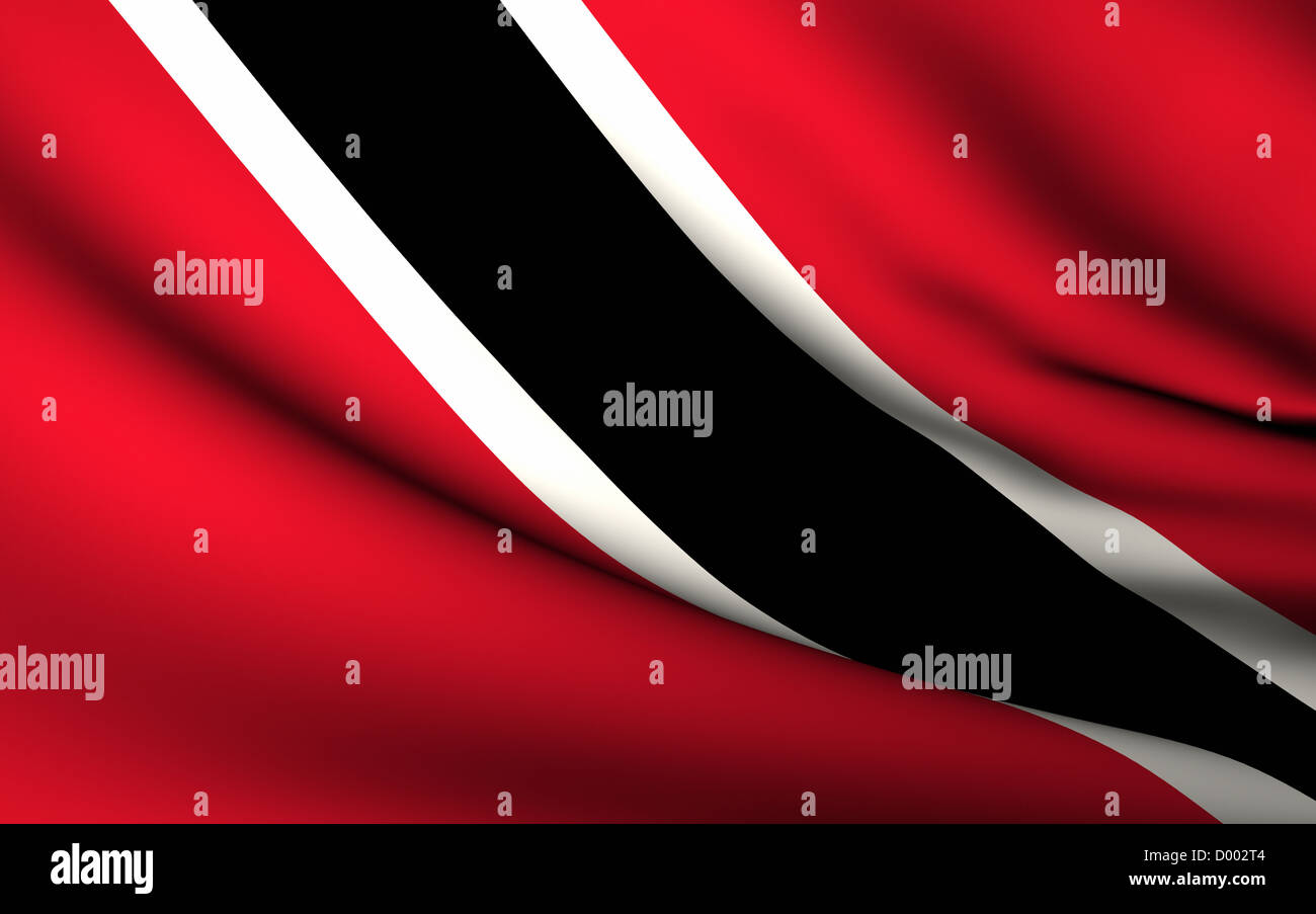 Flying Flag Of Trinidad And Tobago All Countries Collection Stock