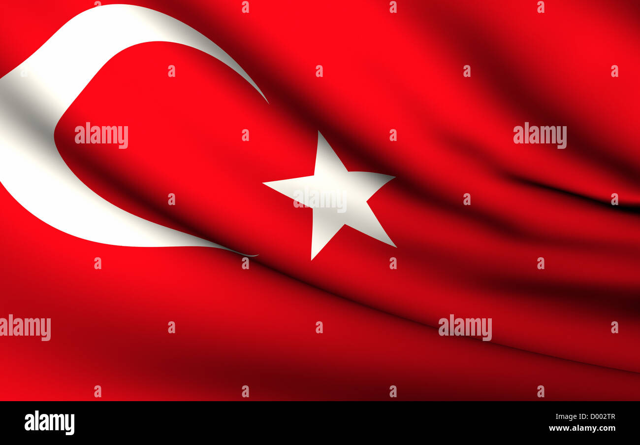 Flying Flag of Turkey . All Countries Collection Stock Photo - Alamy