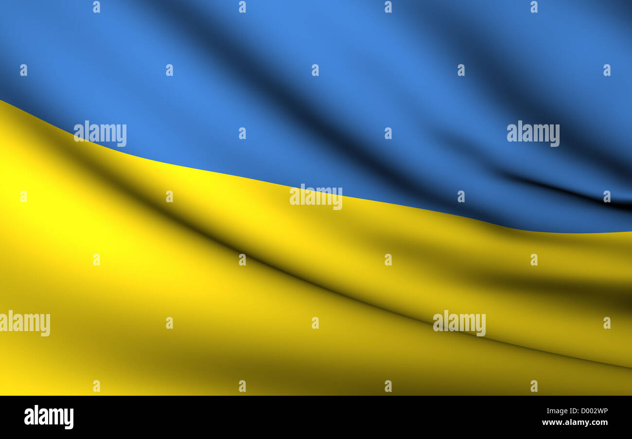 Flying Flag of Ukraine . All Countries Collection Stock Photo - Alamy