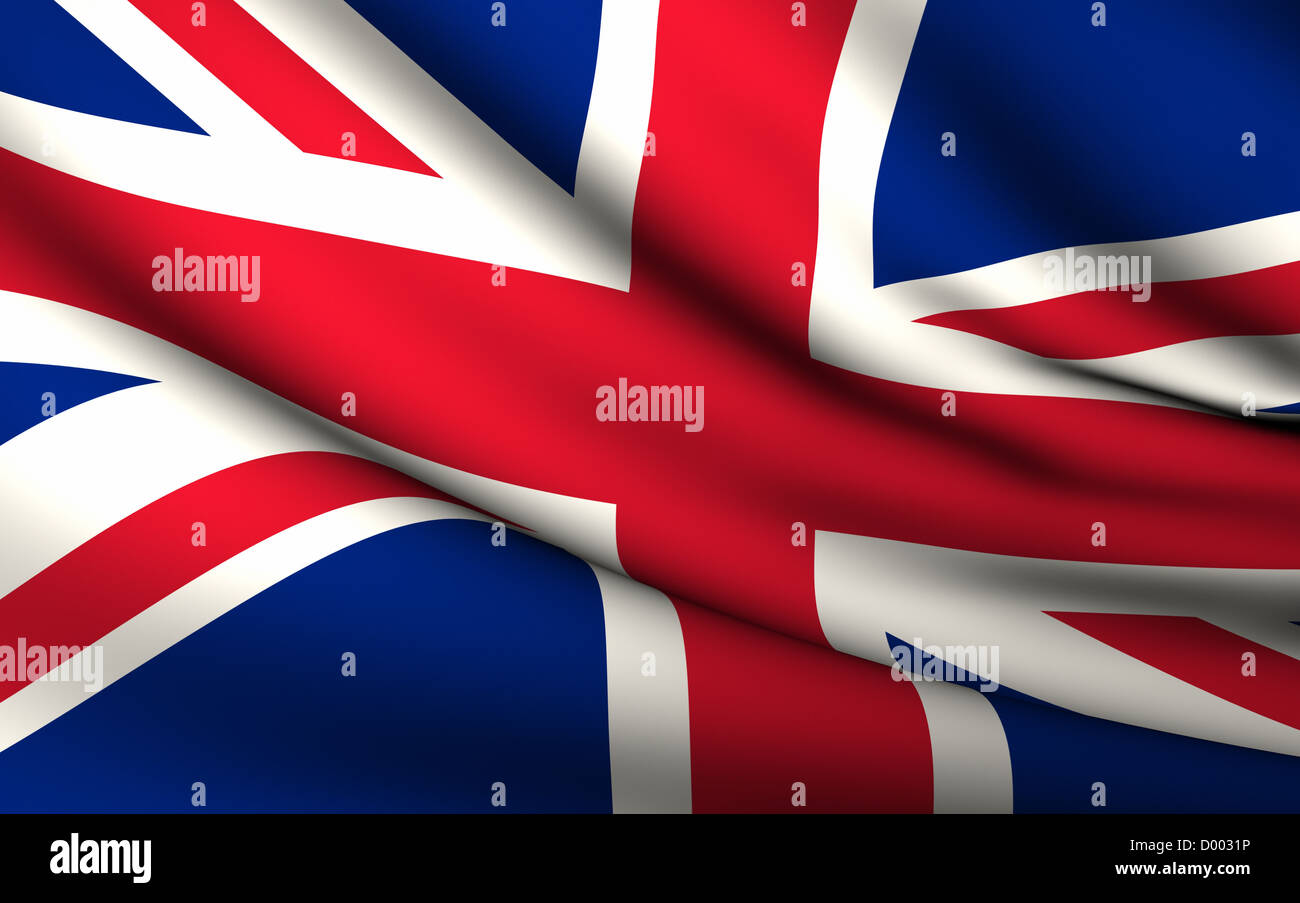 Flying Flag of United Kingdom . All Countries Collection Stock Photo ...