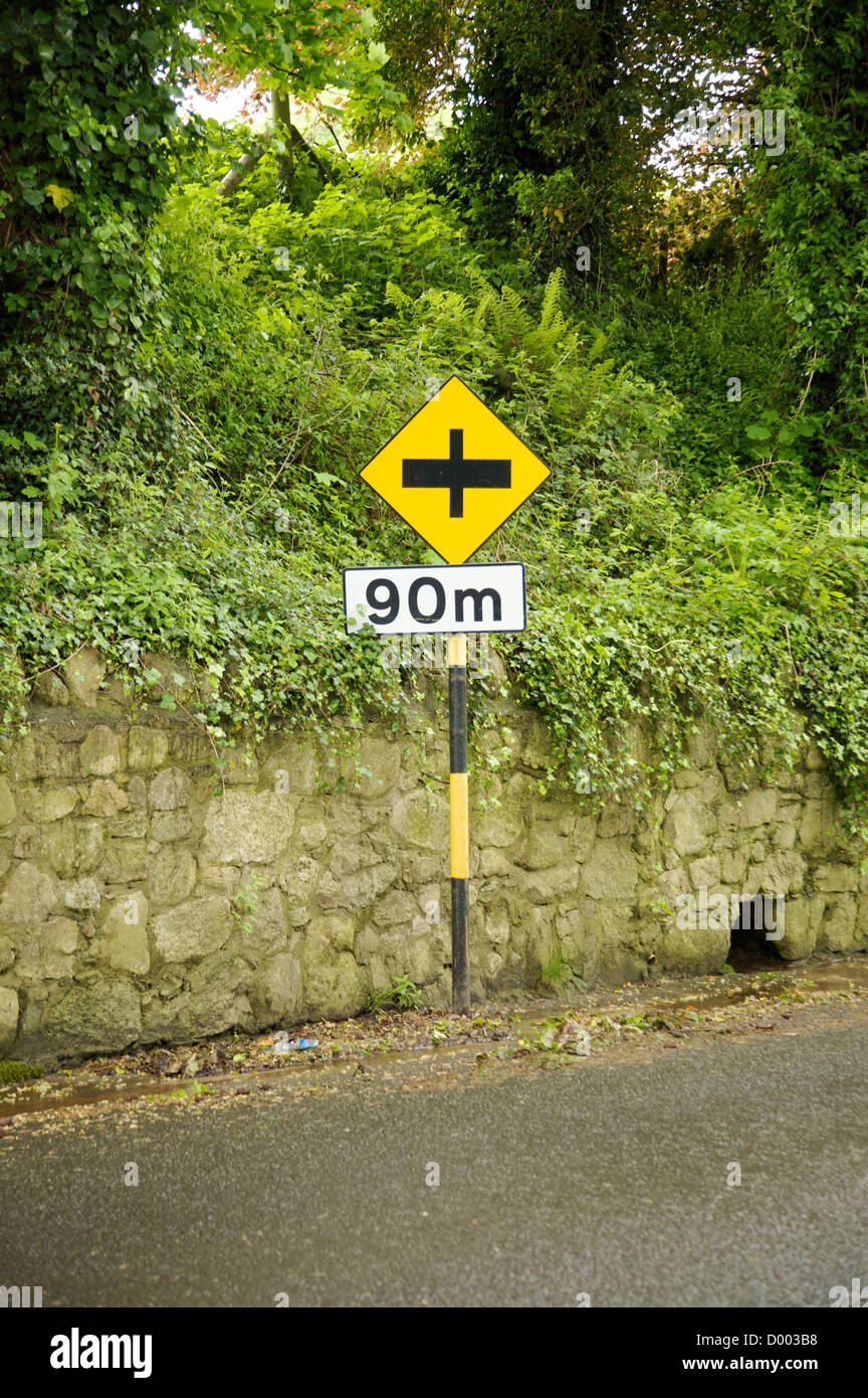 irish traffic sign at a rural road in autumn Stock Photo - Alamy
