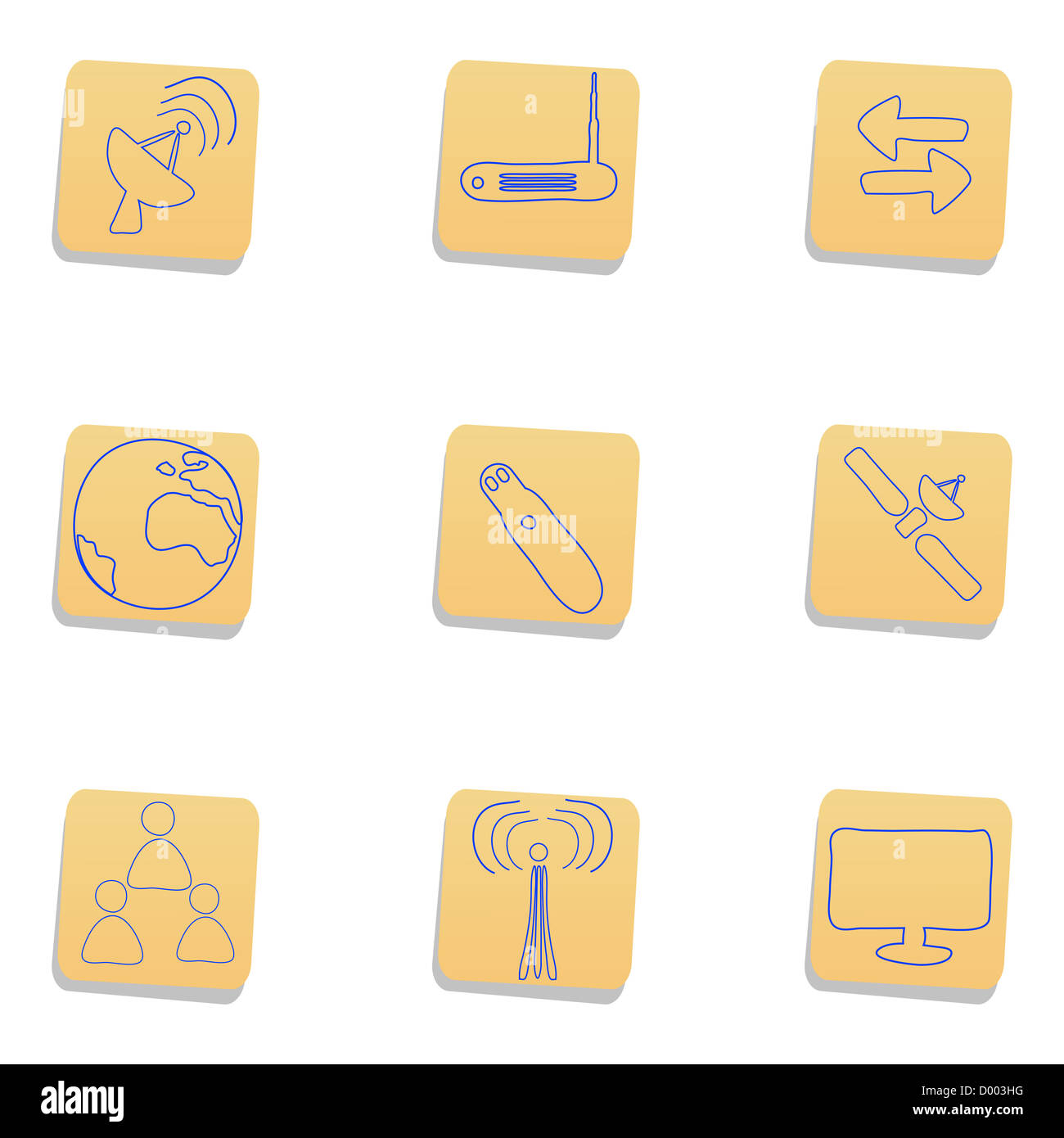 illustration of internet icons on white background Stock Photo - Alamy