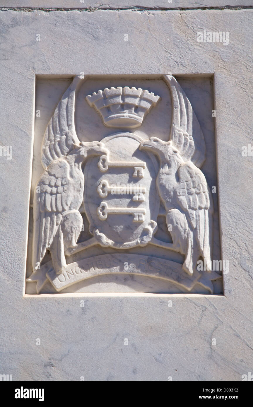 marble shield with two eagles and three keys Stock Photo - Alamy