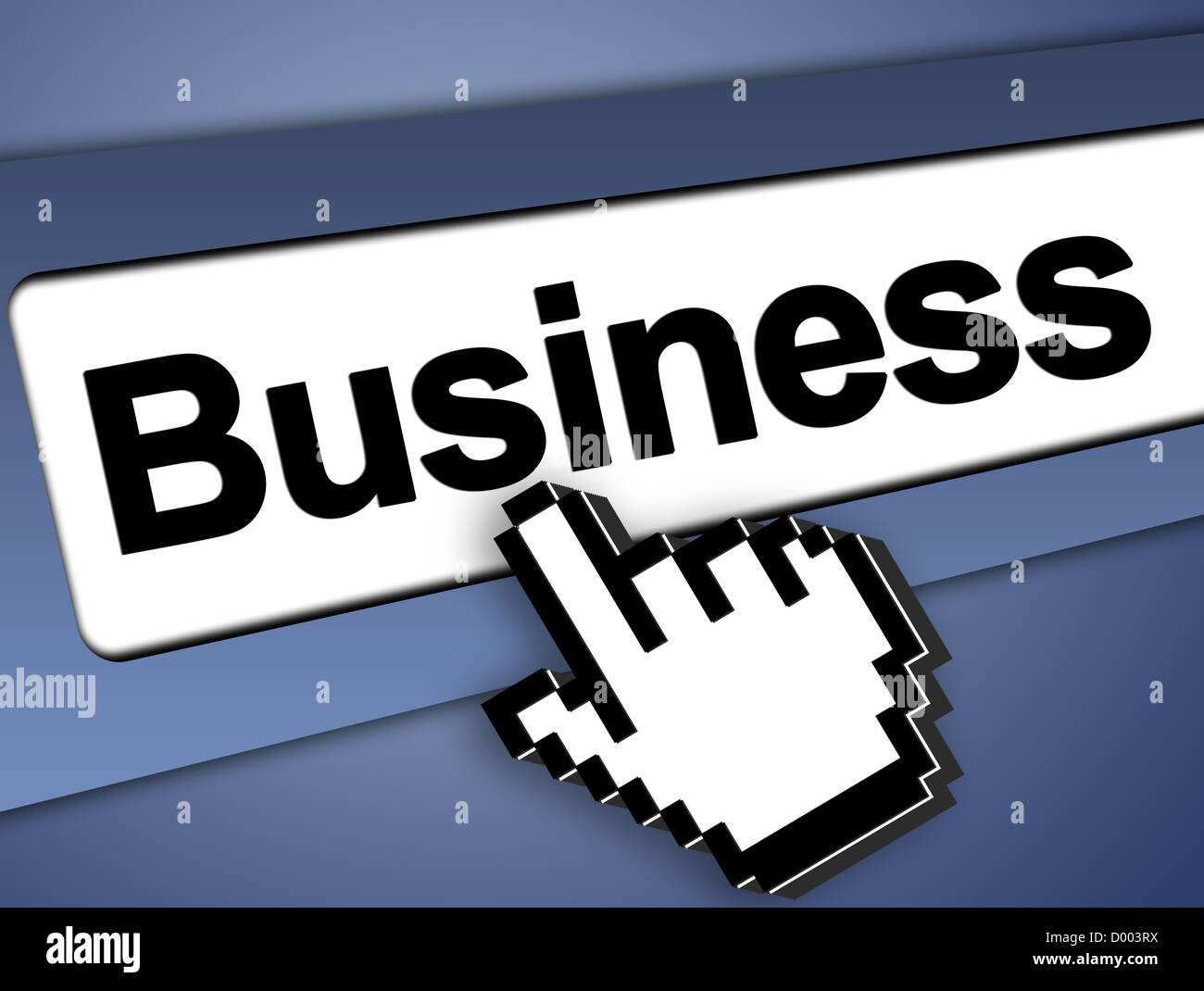 business Graphic bar with mouse pointer , on blue background Stock ...