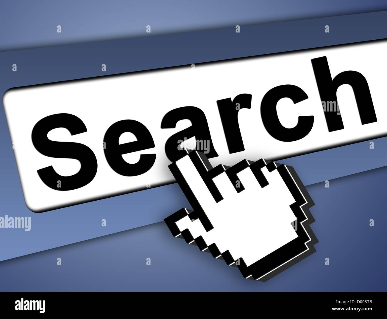 search bar on computer with mouse pointer , on blue background Stock ...