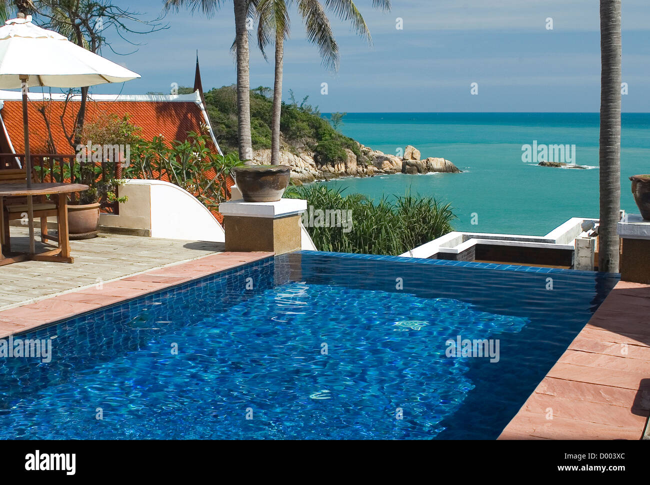 Samui peninsula resort private infinity pool overlooking the beach hi ...