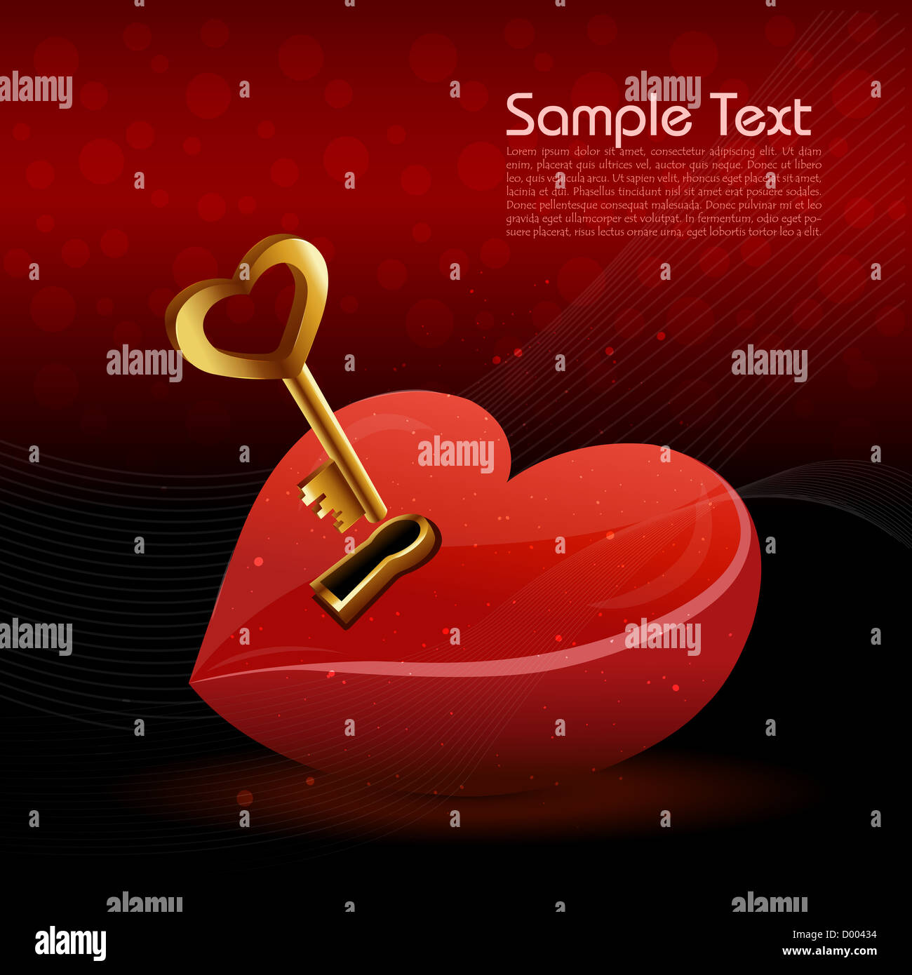 illustration of cheerful heart with key on white background Stock Photo ...