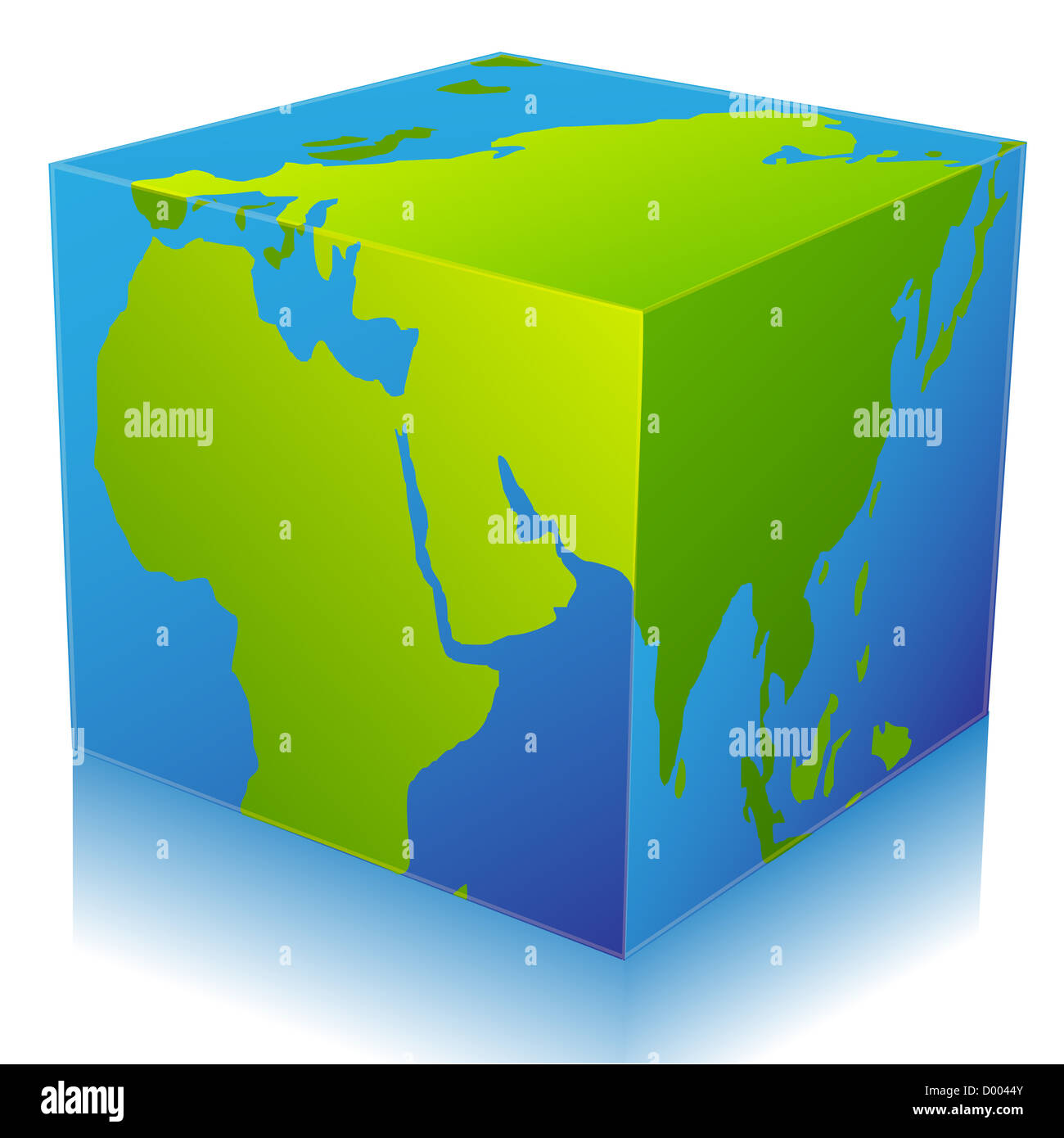 illustration of global cube on white background Stock Photo - Alamy