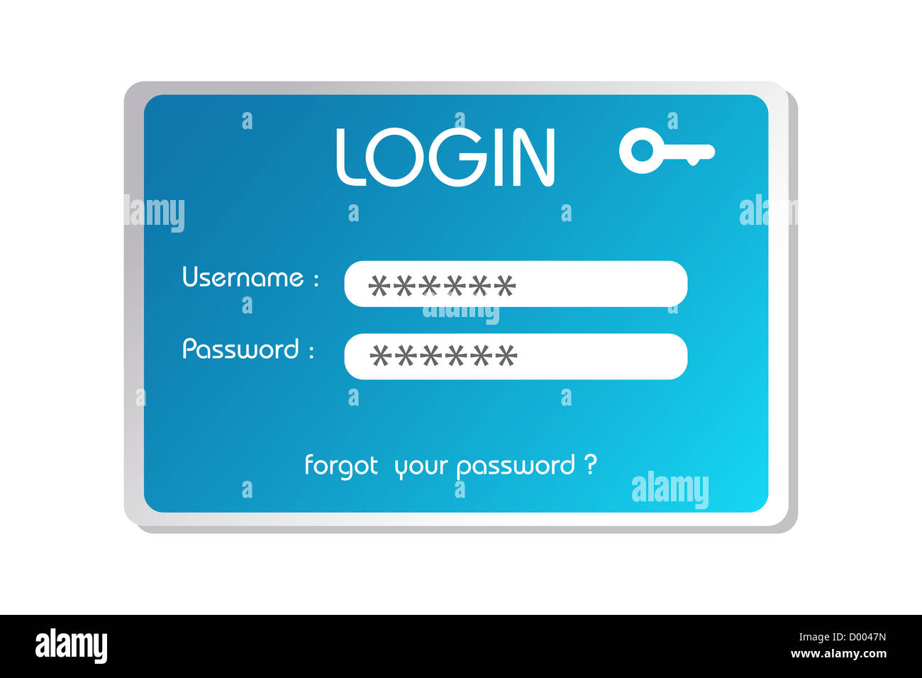 illustration of login box on white background Stock Photo - Alamy