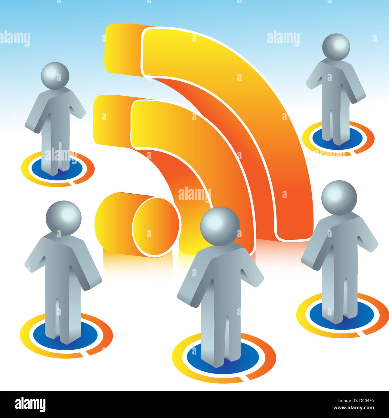 illustration of rss with peoples Stock Photo - Alamy
