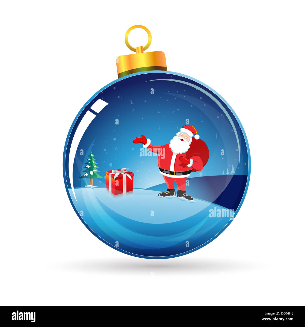 illustration of santa in ball on white background Stock Photo - Alamy