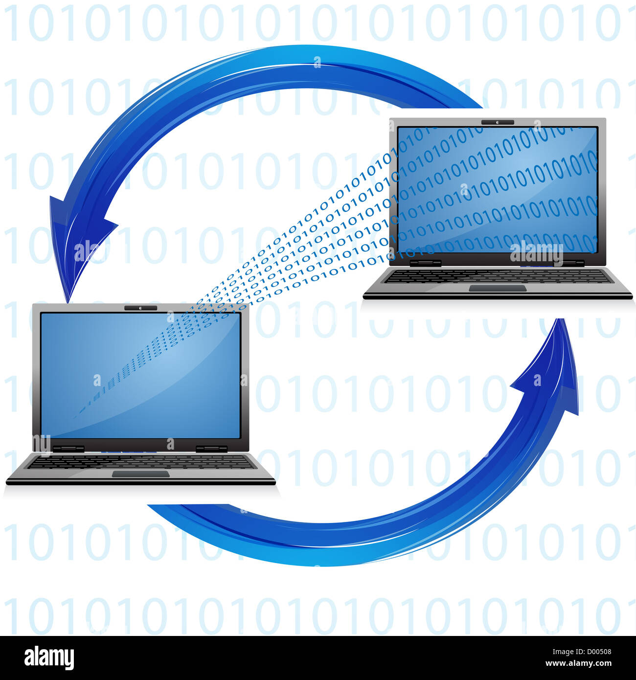 illustration of computer connectivity on white background Stock Photo ...