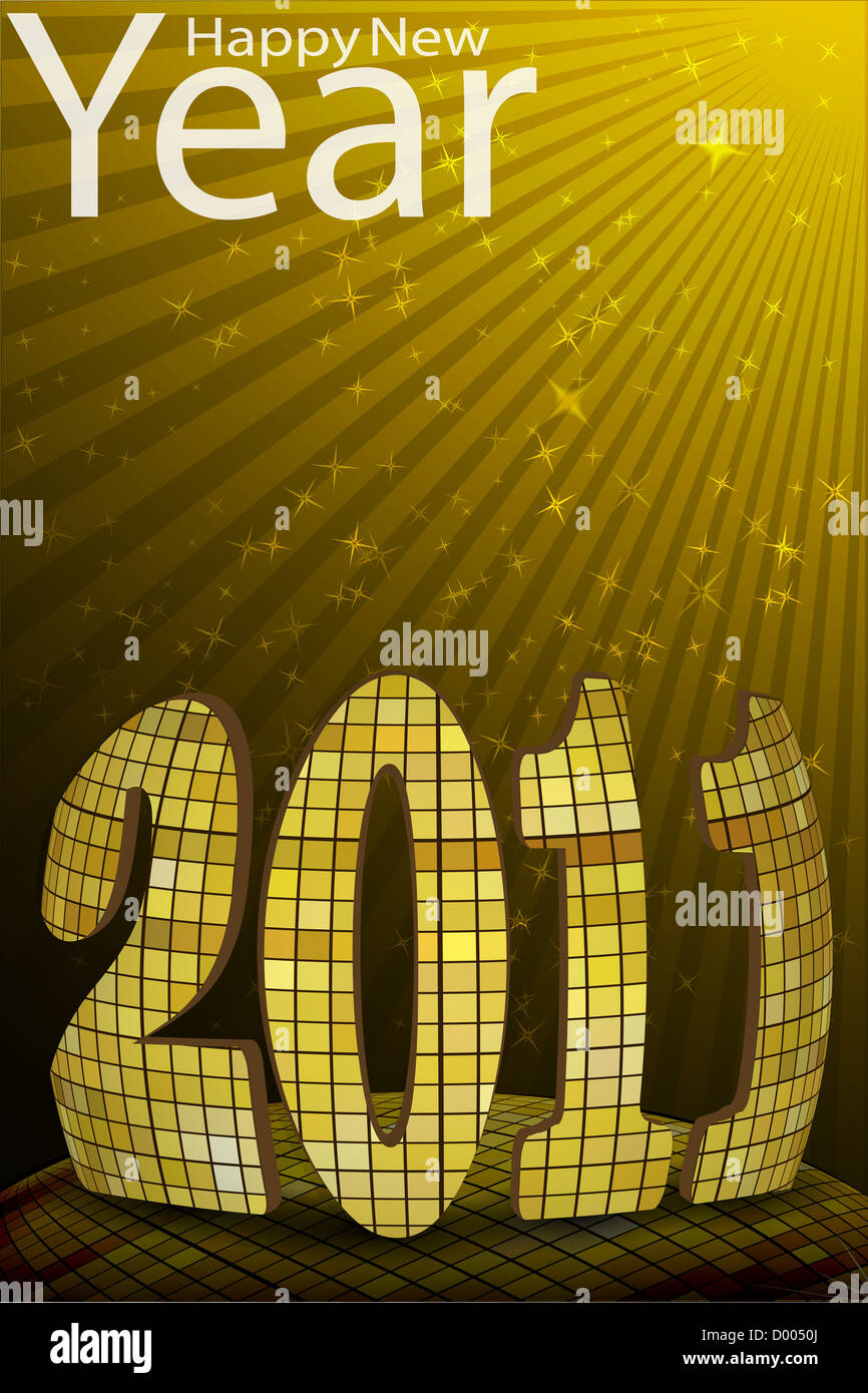 illustration of abstract new year card on white background Stock Photo ...