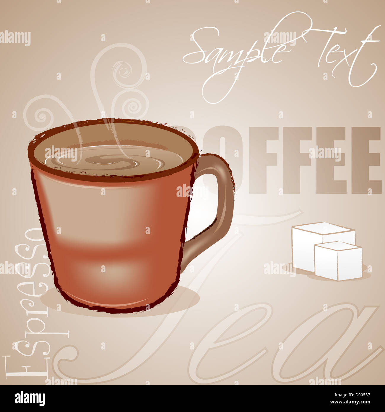 illustration of coffee cup with sample text Stock Photo - Alamy