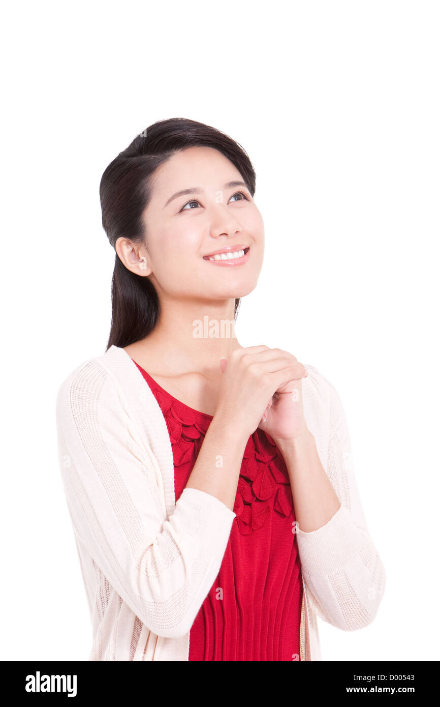 Asian women making wish hi-res stock photography and images - Alamy