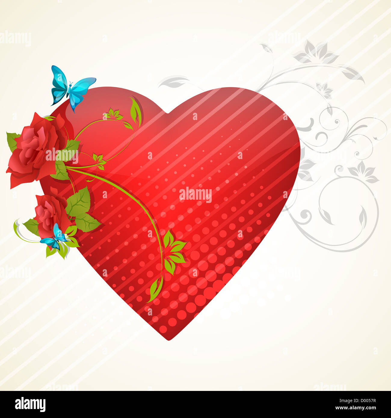 illustration of abstract valentine card on white background Stock Photo ...