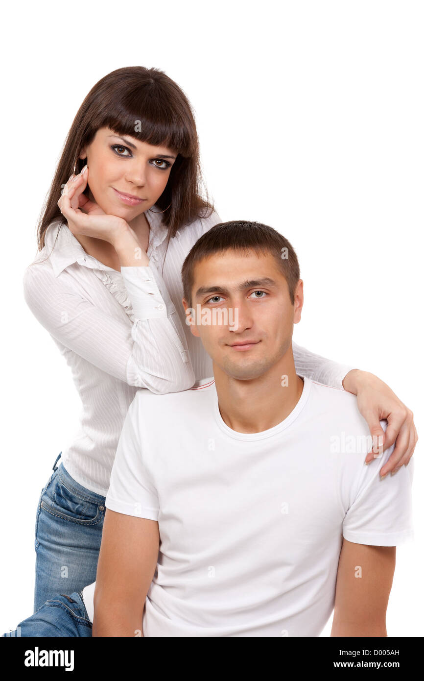 portrait of a beautiful couple on a white background Stock Photo - Alamy