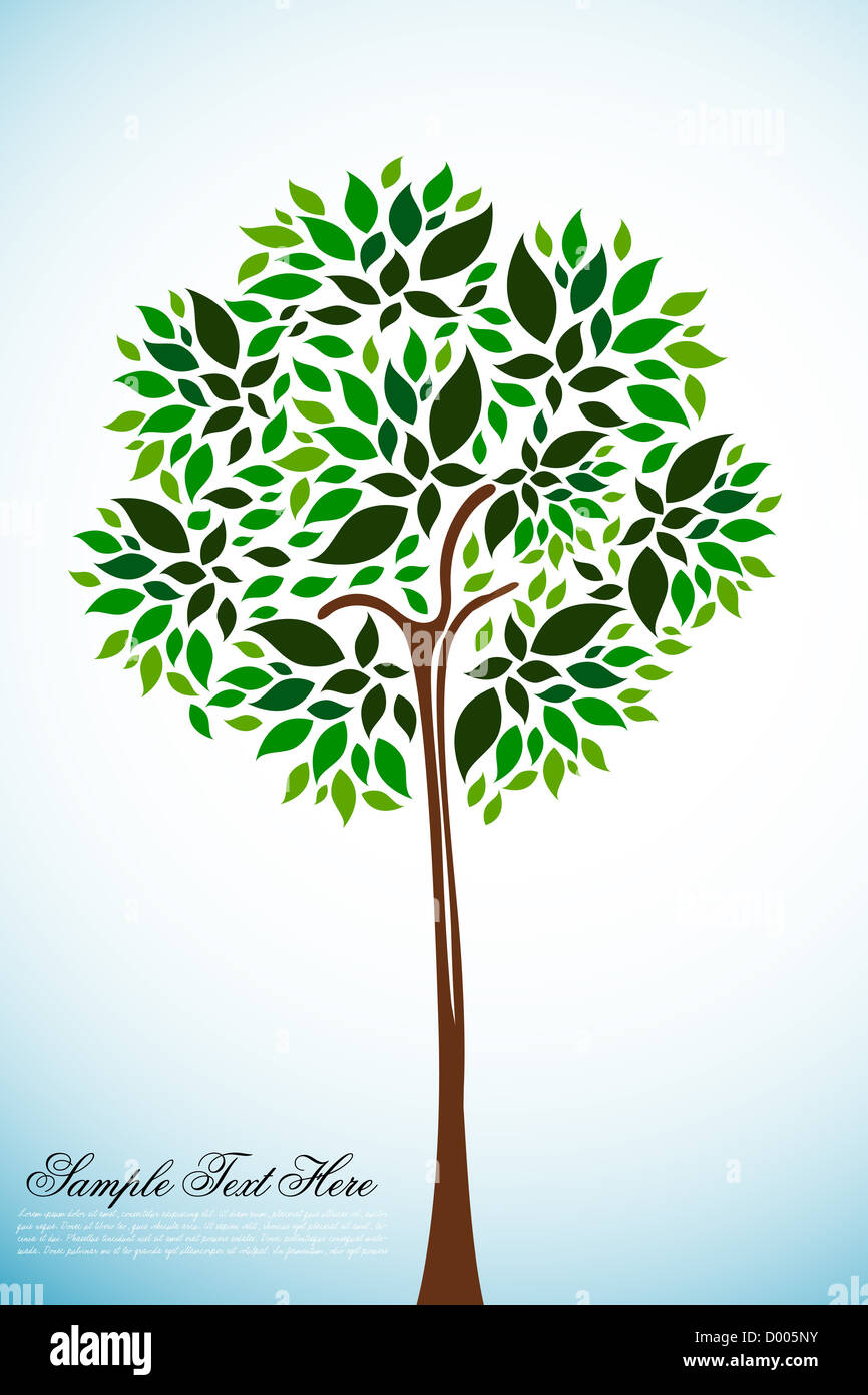 illustration of natural tree on white background Stock Photo - Alamy