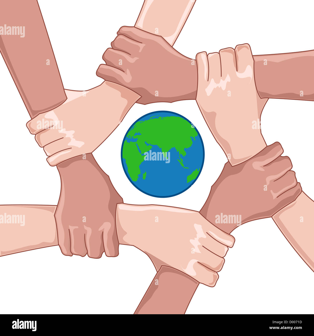 illustration of save earth with globe and hands on white background ...