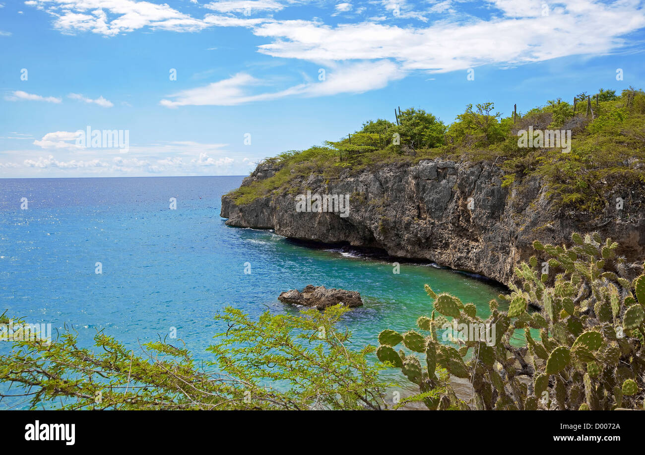 Beautiful landscape on the caribbean island, Curacao Stock Photo - Alamy
