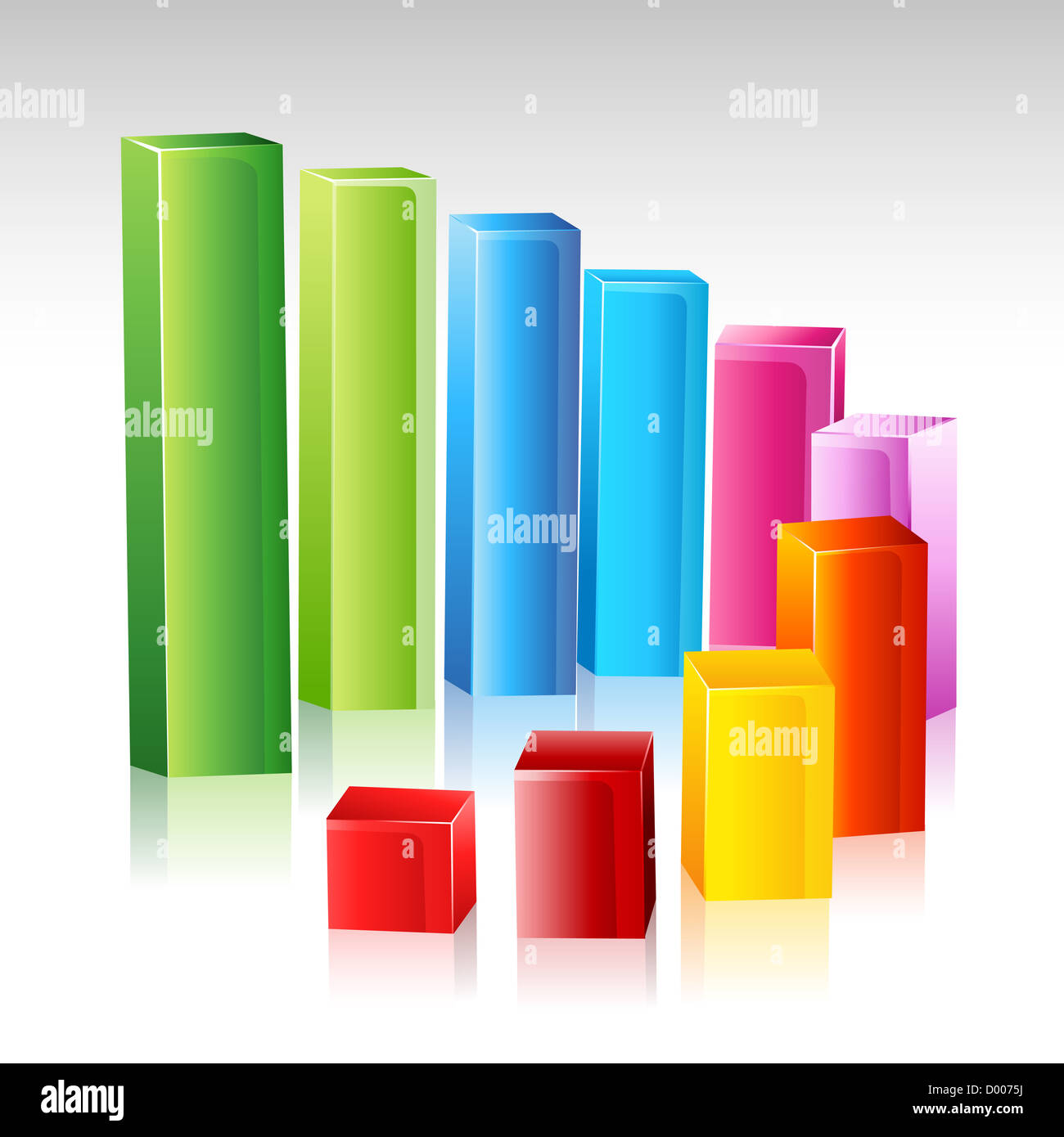 illustration of colorful growing graph on white background Stock Photo ...