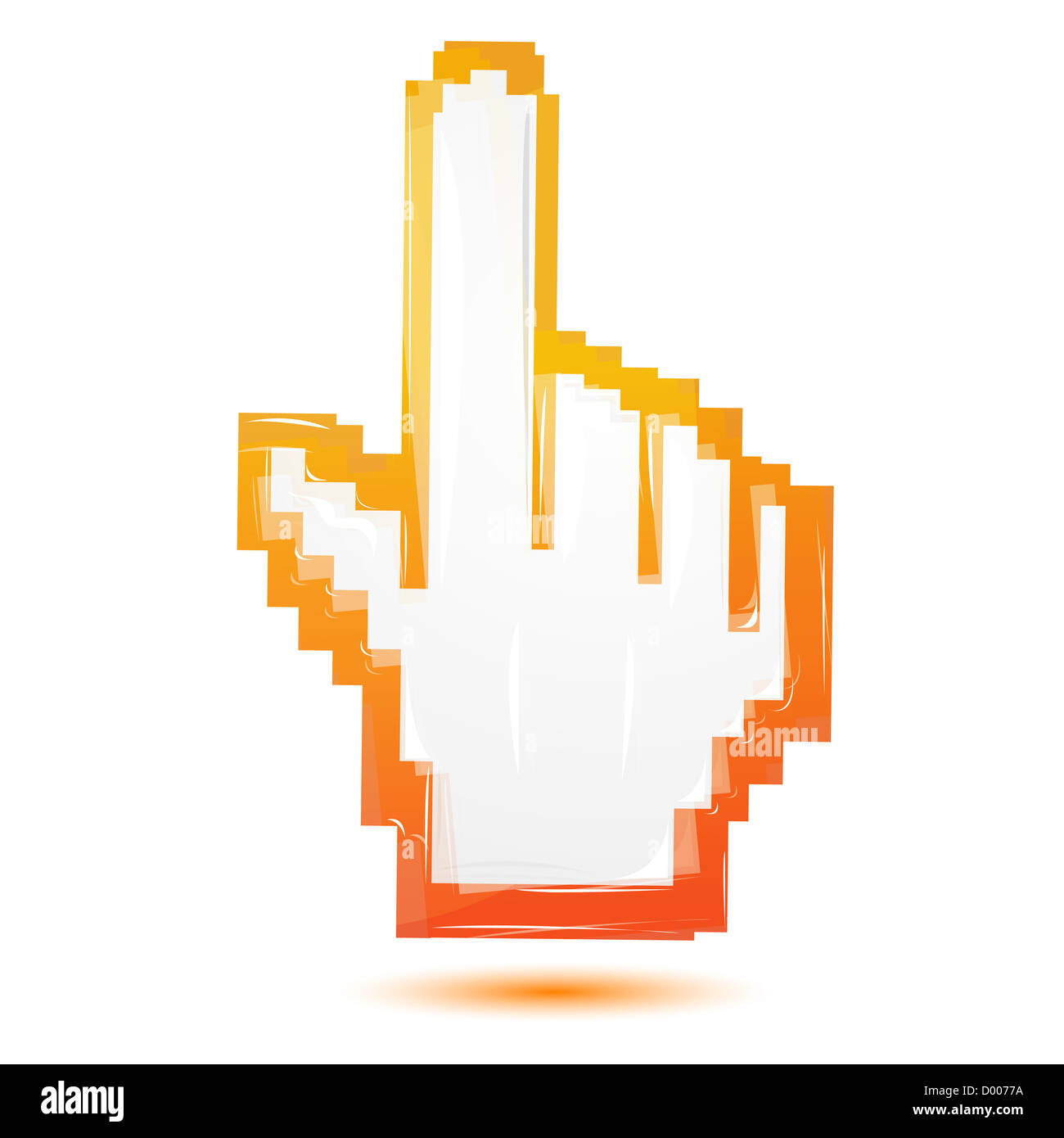 illustration of hand cursor on white background Stock Photo - Alamy
