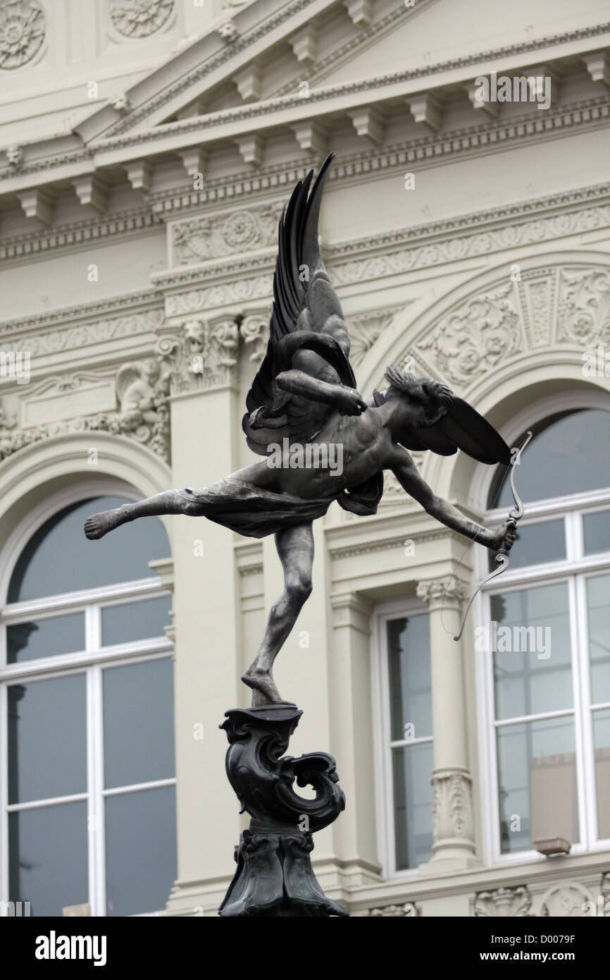 The statue of Eros, Piccadilly, in front of the Lillywhites building ...