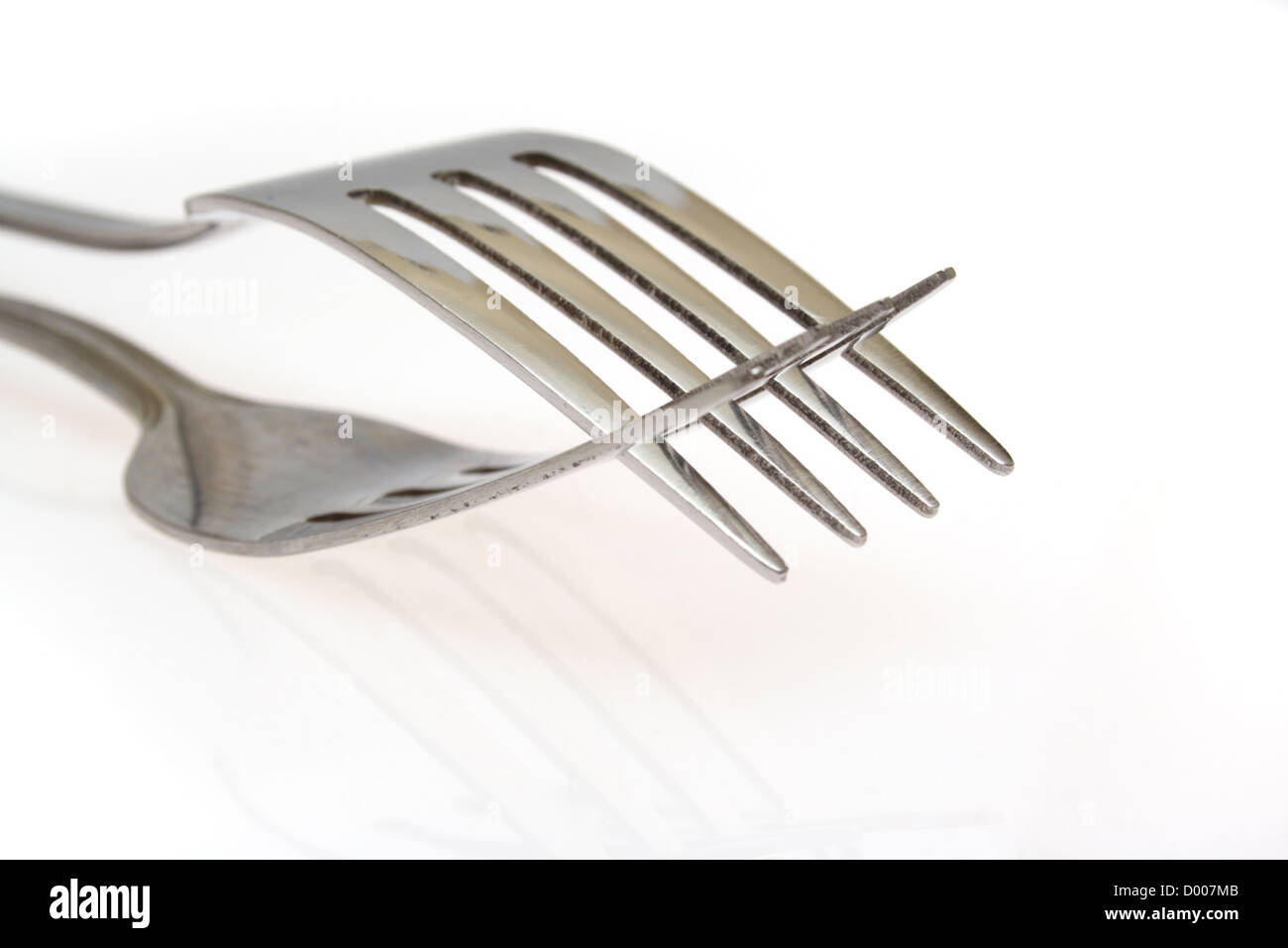 two forks photo on the white background Stock Photo - Alamy