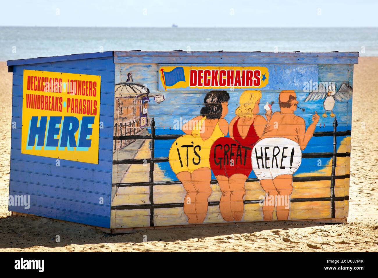 Traditional English seaside mural Stock Photo - Alamy